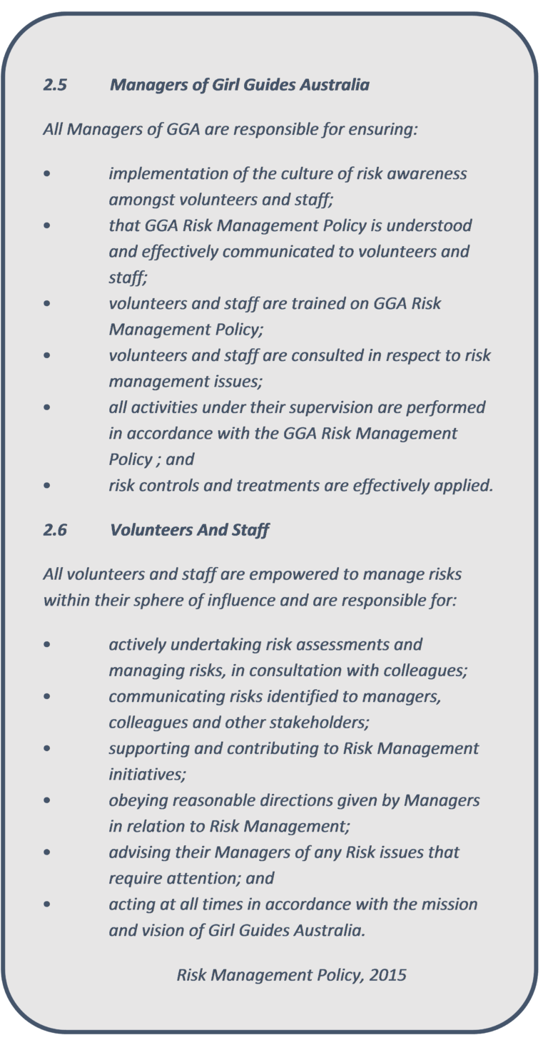 Risk Assessment and Management - Guide Lines - For Girl Guides and Girl ...
